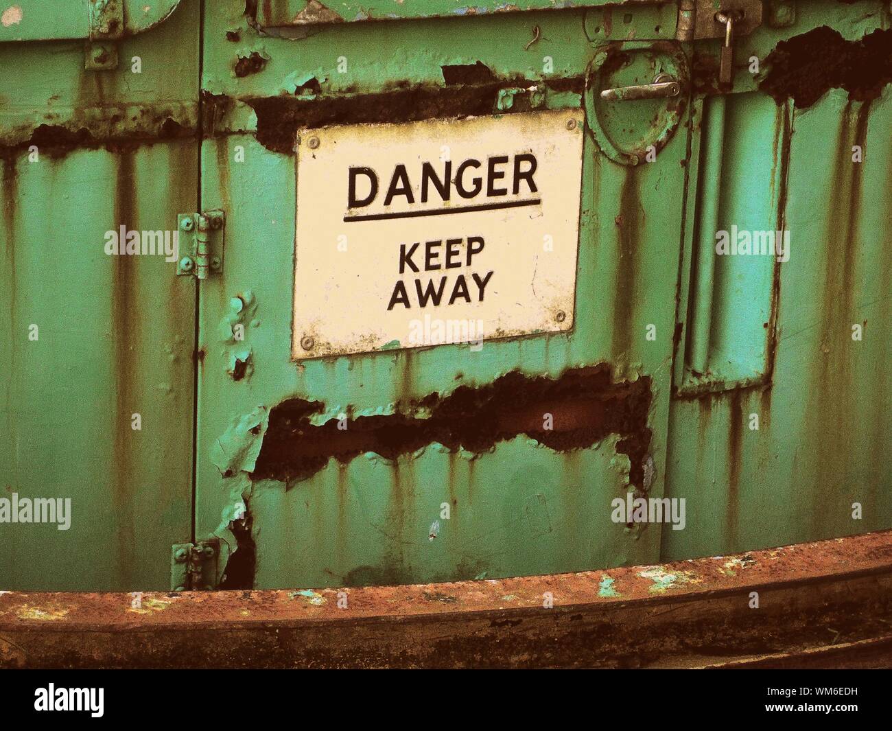 Rusty Warning Sign High Resolution Stock Photography and Images - Alamy