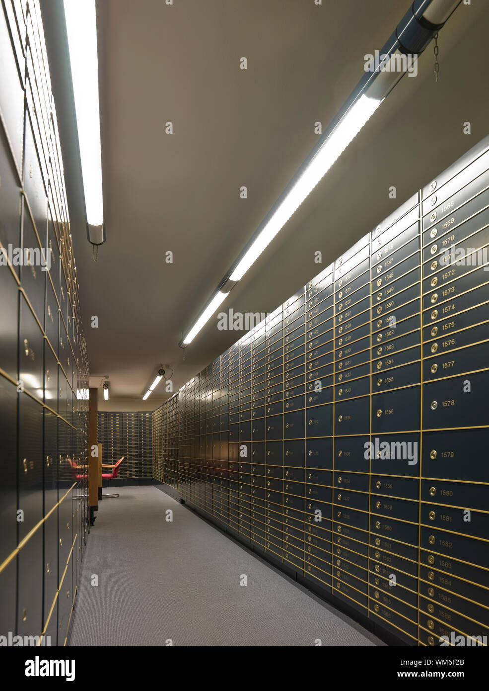 Rows of luxurious safe deposit boxes in a bank vault Stock Photo - Alamy