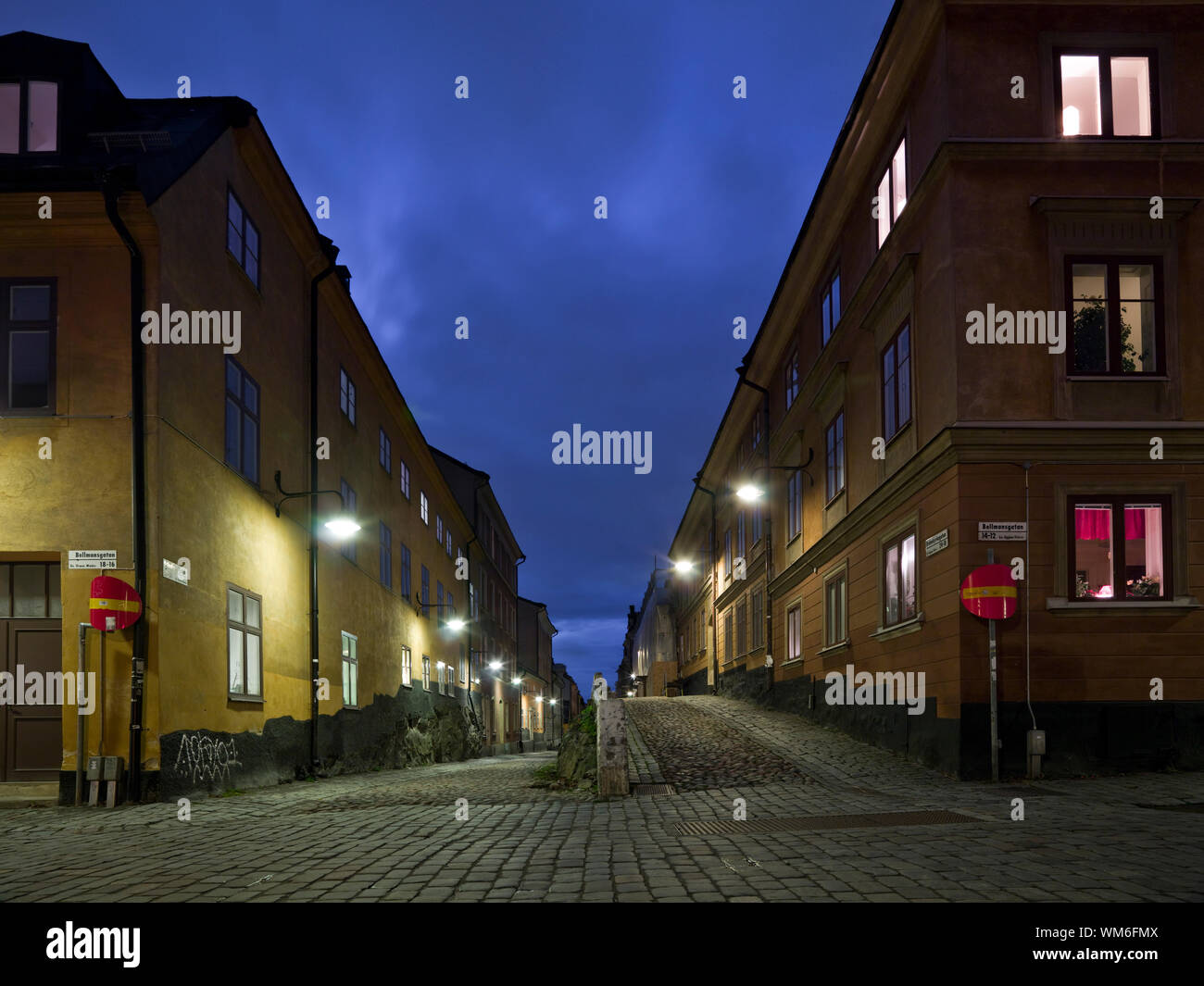 Colorful back alley in the southern parts of Stockholm Stock Photo - Alamy