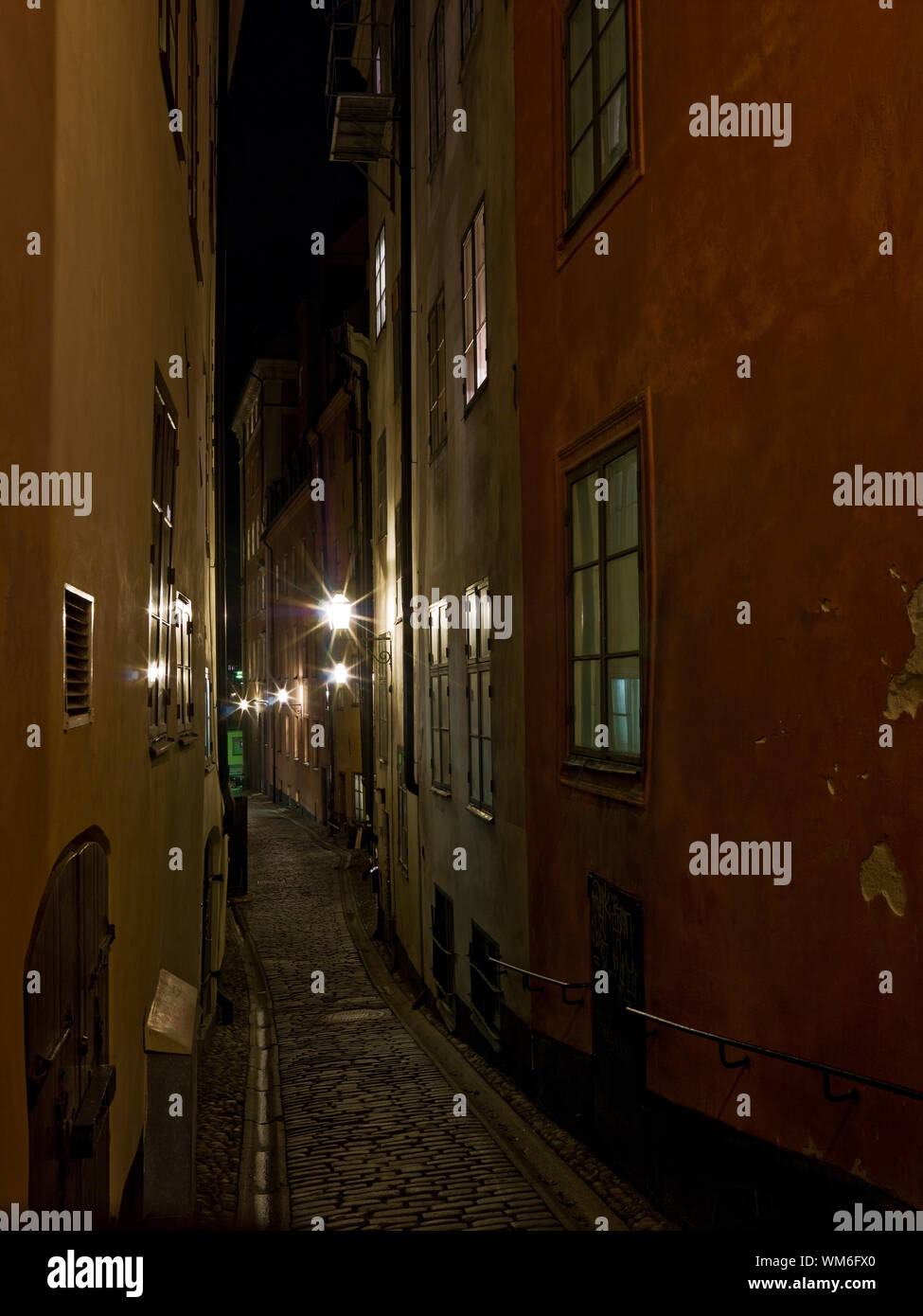 Colorful back alley in the old town of Stockholm Stock Photo - Alamy