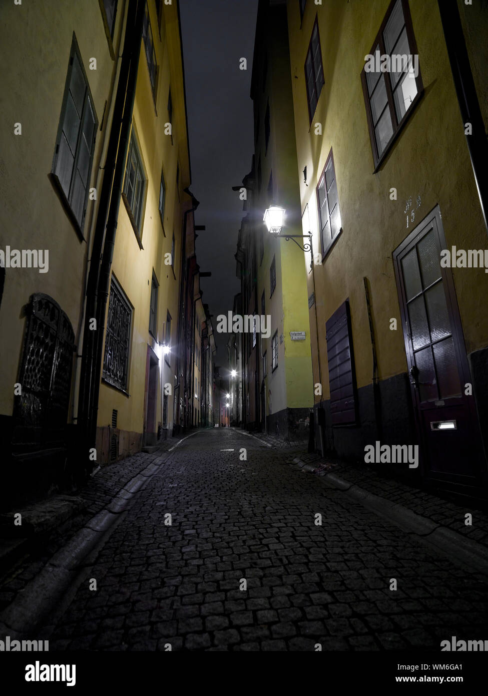 Colorful back alley in the old town of Stockholm Stock Photo - Alamy