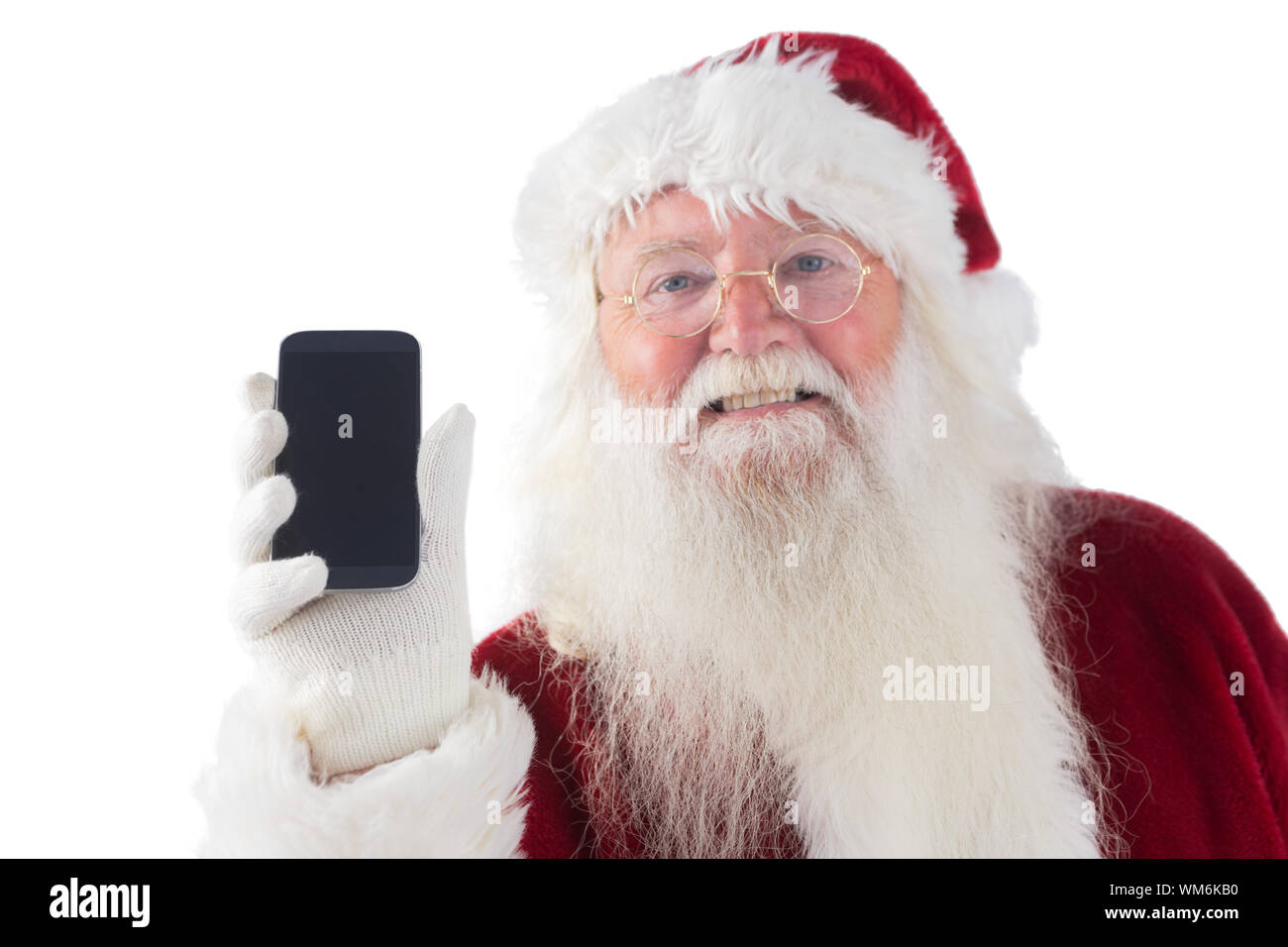 Santa claus showing mobile phone hi-res stock photography and images ...