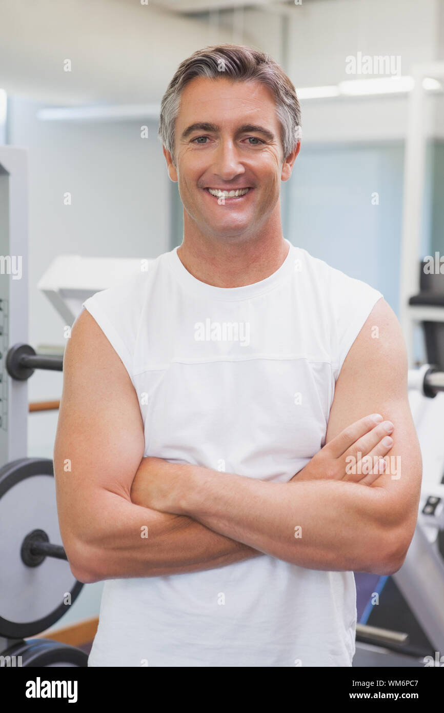 Fit attractive body in 40s exercising hi-res stock photography and ...