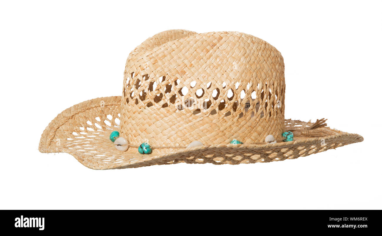Straw Hat isolated on white background Stock Photo - Alamy