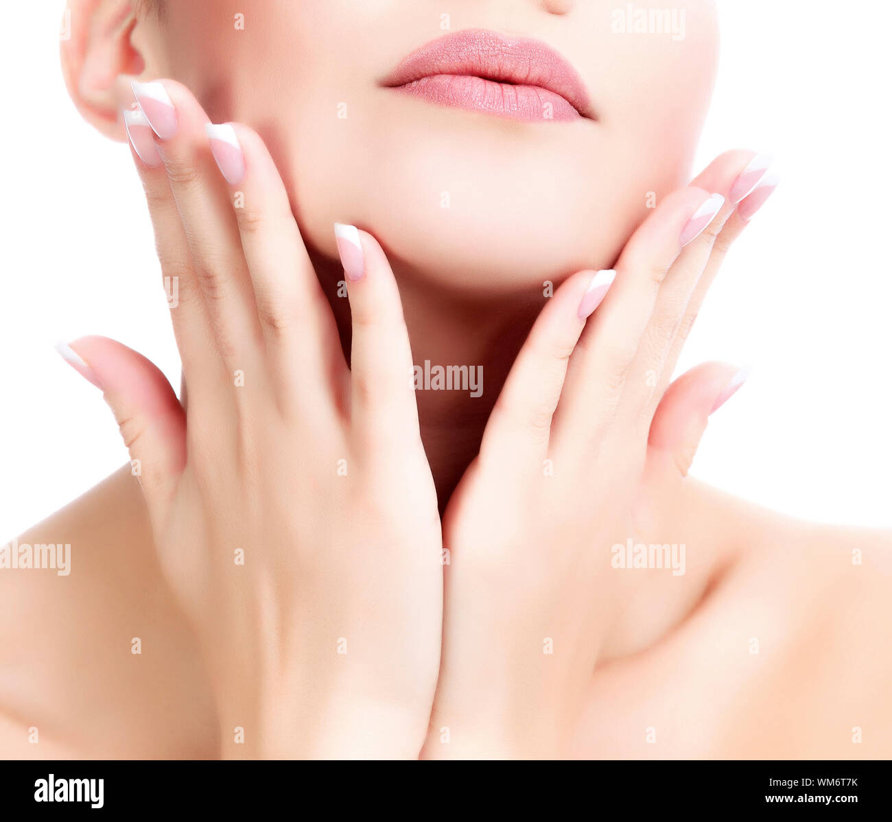 Female beauty, white background, isolated Stock Photo - Alamy