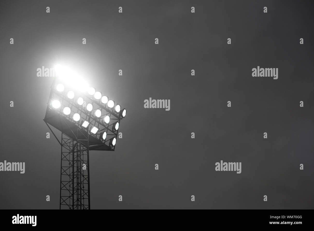 Stadium spotlights lite at night Stock Photo - Alamy
