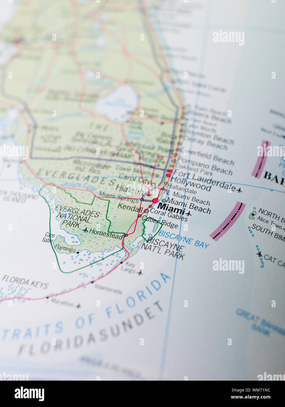 Map of Miami in the south of USA Stock Photo - Alamy