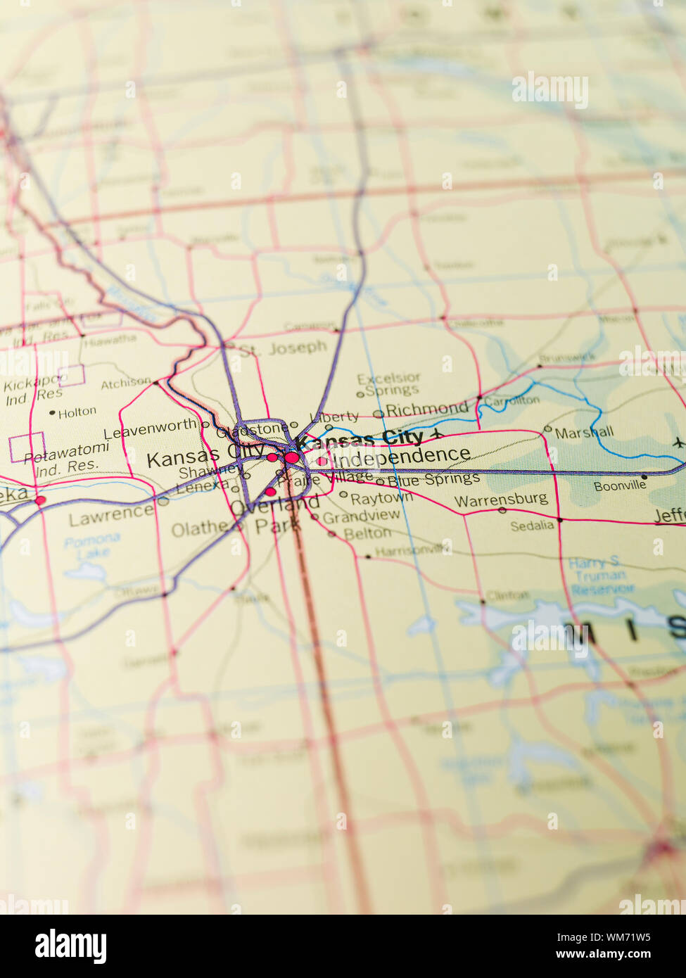 Map of Kansas City in USA Stock Photo - Alamy