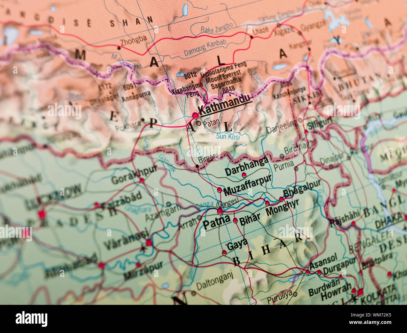 Map of kathmandu hi-res stock photography and images - Alamy