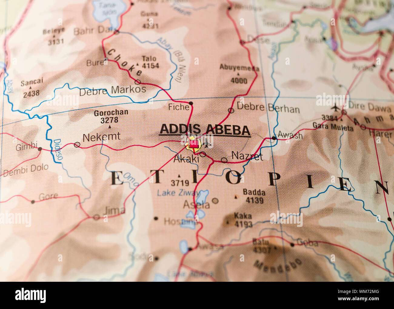 Map of Addis Abeba Stock Photo - Alamy