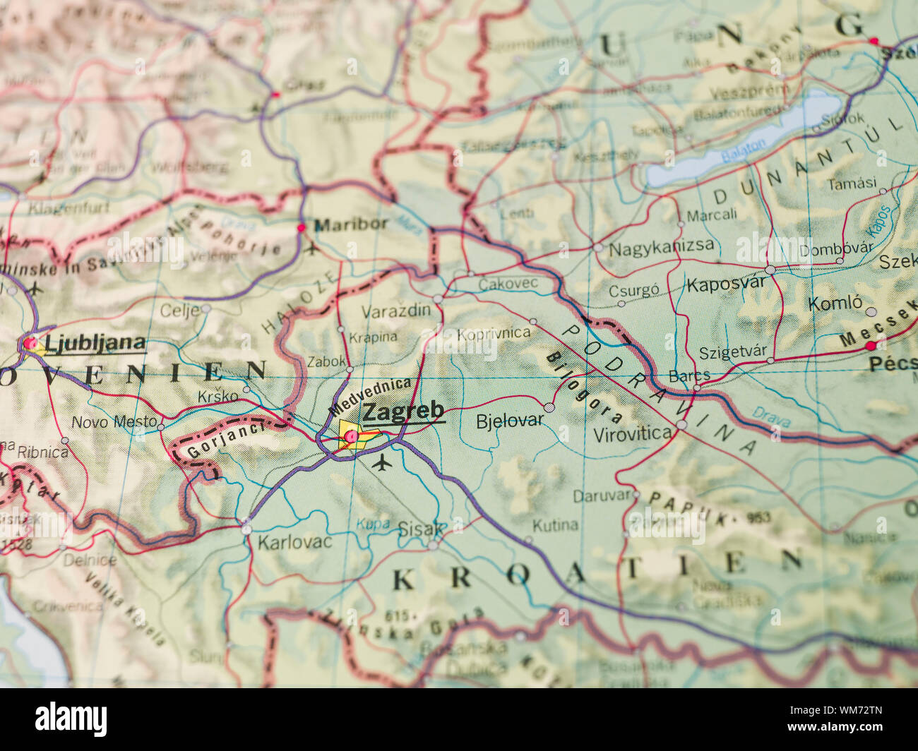 Map of Zagreb Stock Photo - Alamy