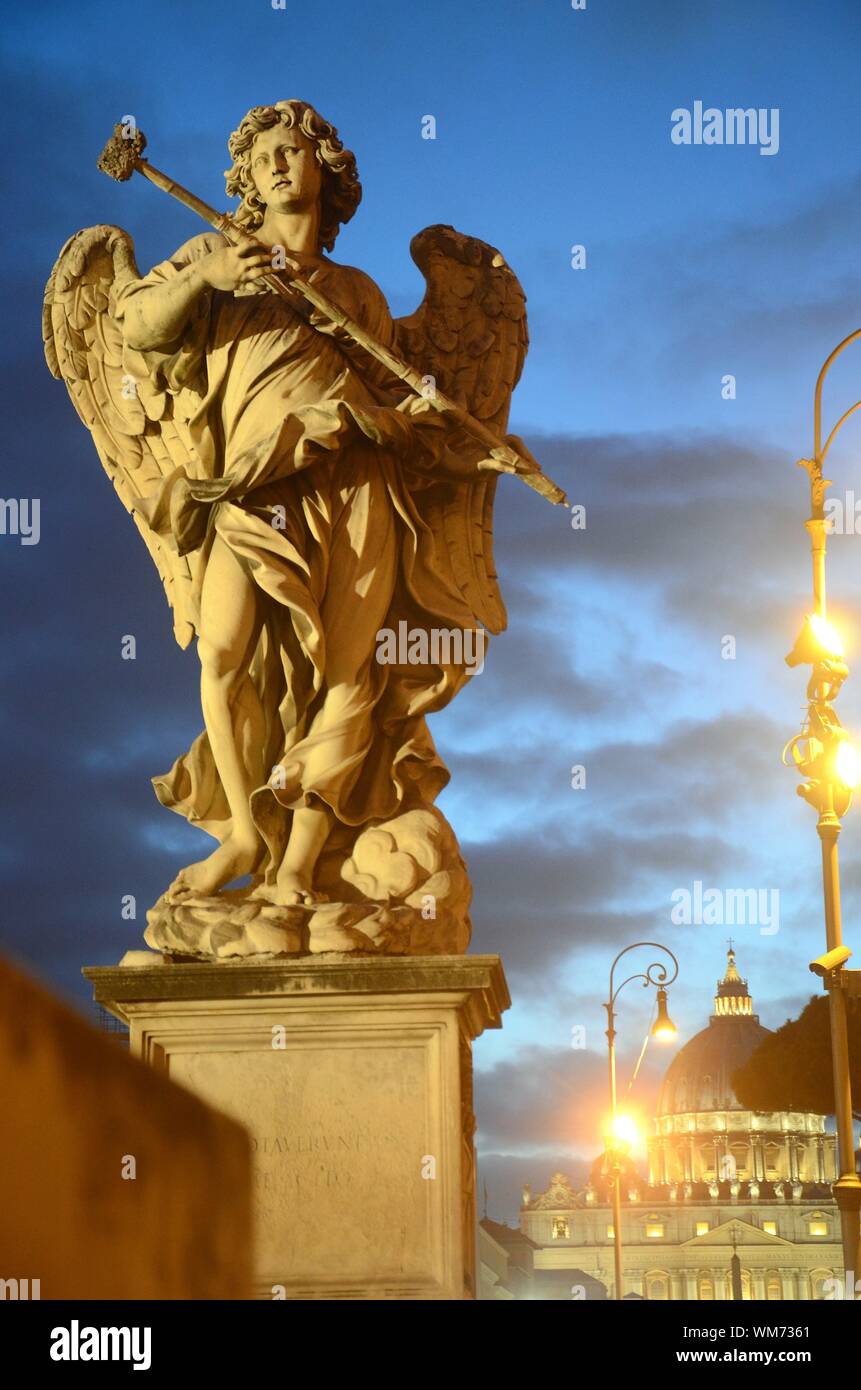 Statue Of Angel At Saint Angel Bridge In Rome Stock Photo - Alamy