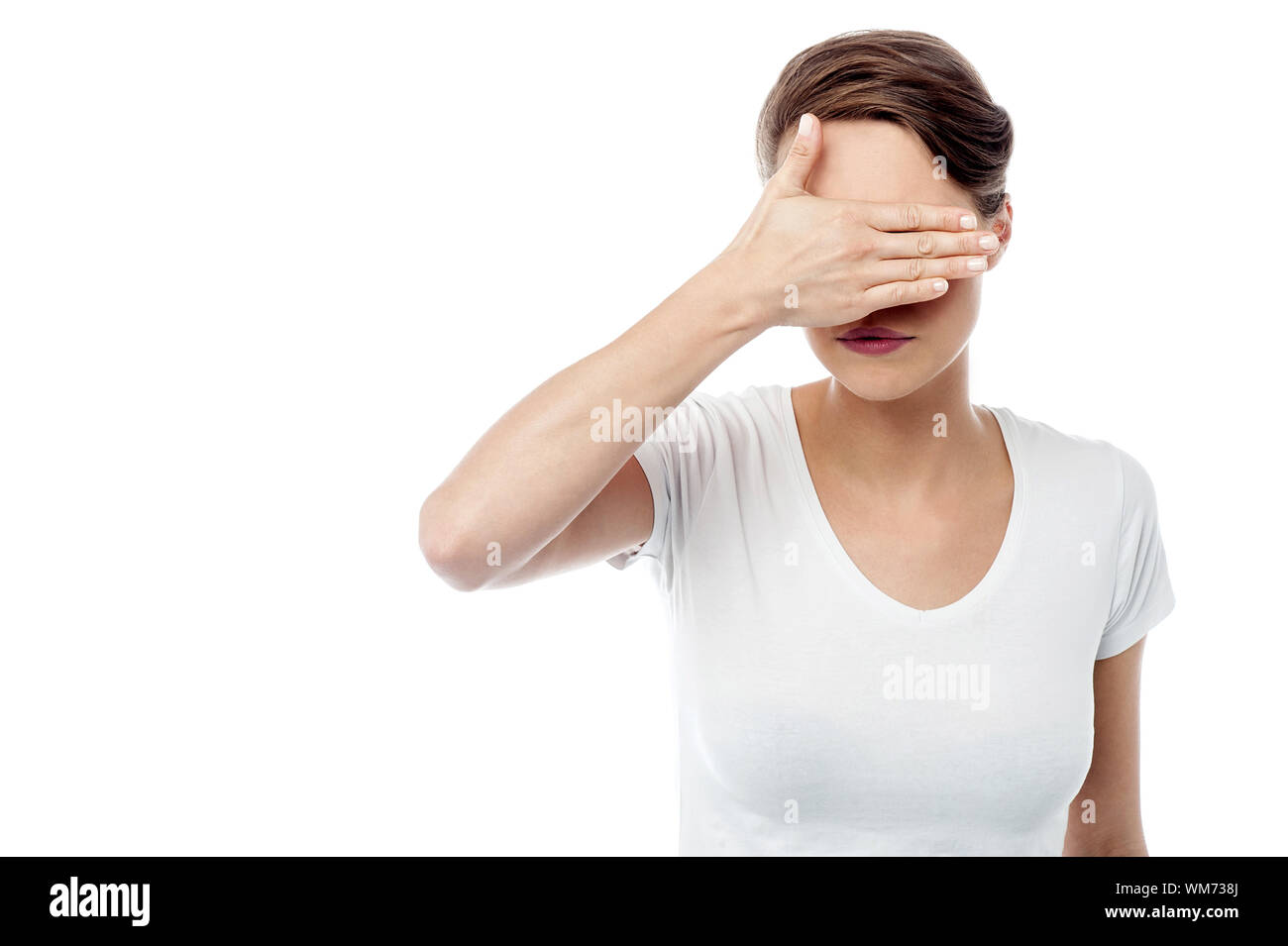 Hand cover eyes Cut Out Stock Images & Pictures - Alamy