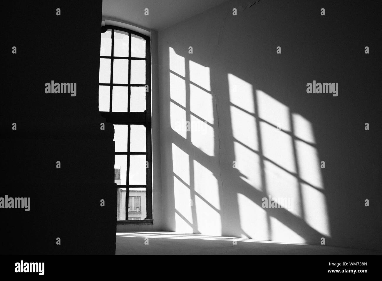 Through the square window Black and White Stock Photos & Images - Alamy