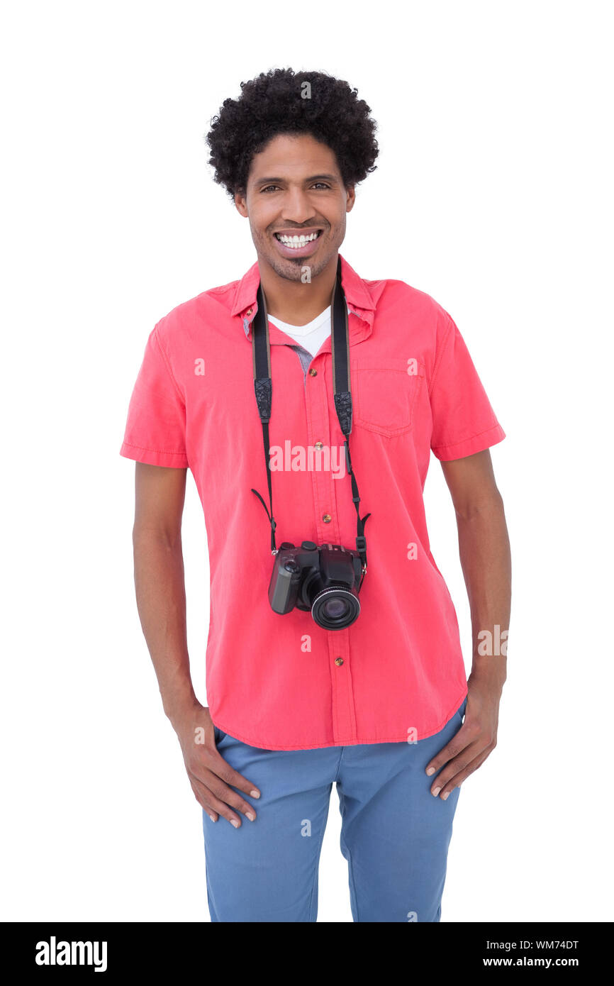 Handsome man camera around neck hi-res stock photography and images - Alamy