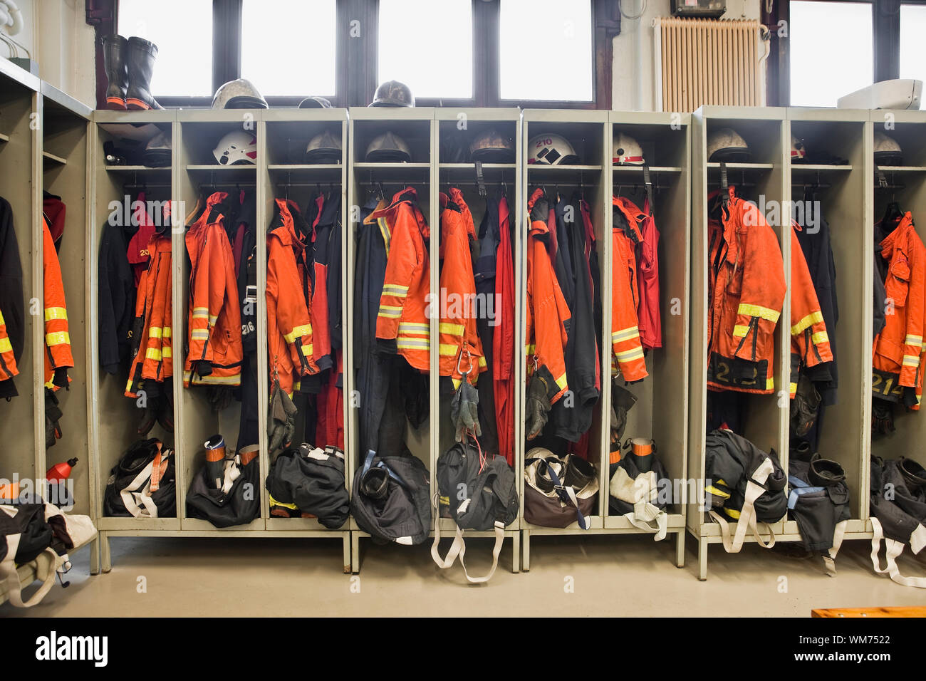 Firefighter gear rack hi-res stock photography and images - Alamy