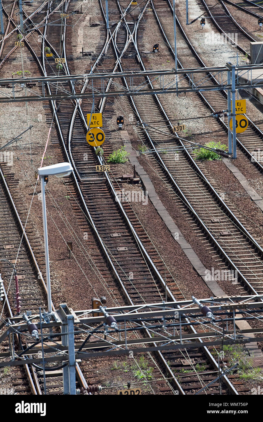 Trane line crossings Stock Photo - Alamy