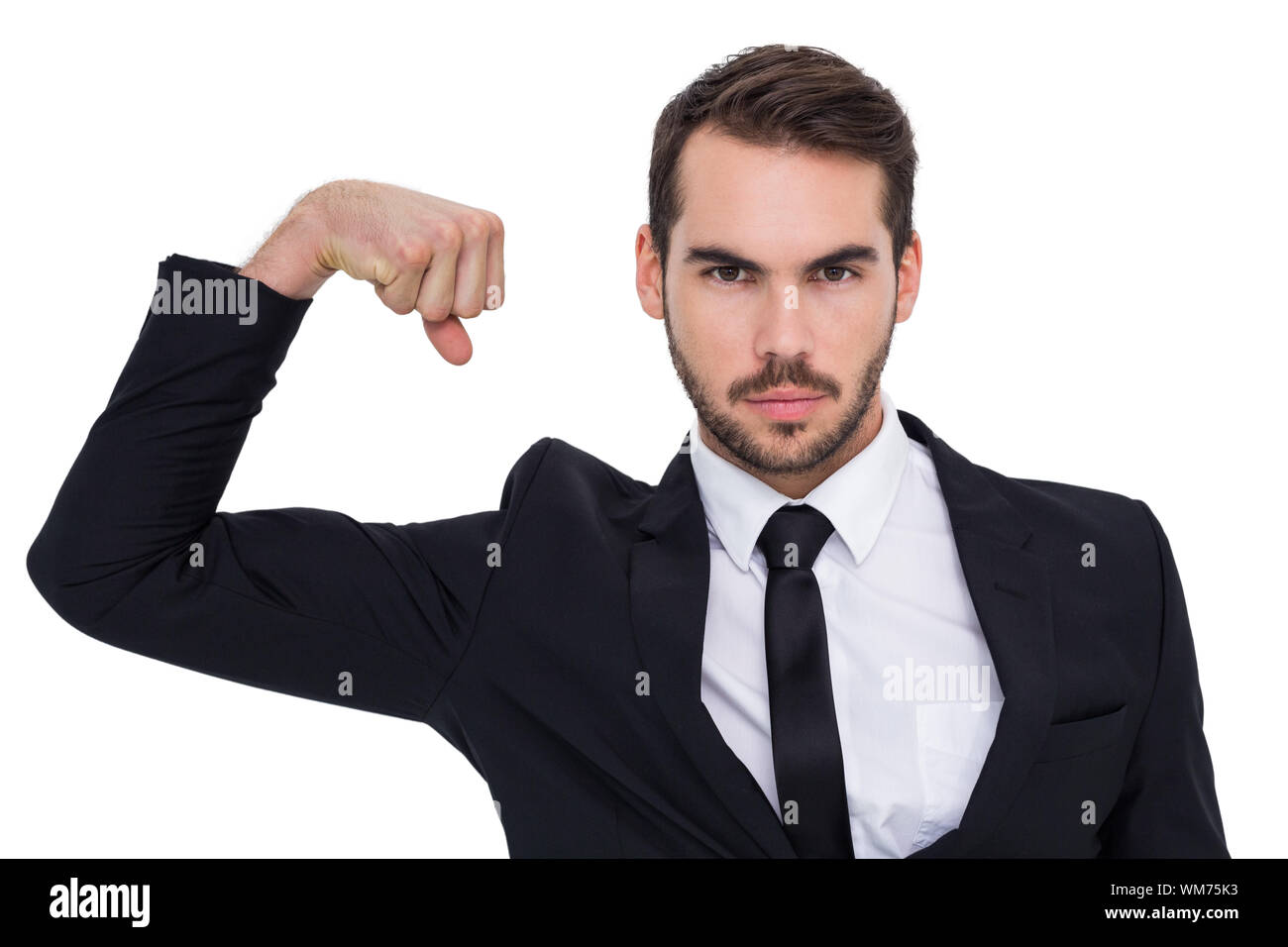 Man tensing bicep muscle hi-res stock photography and images - Alamy