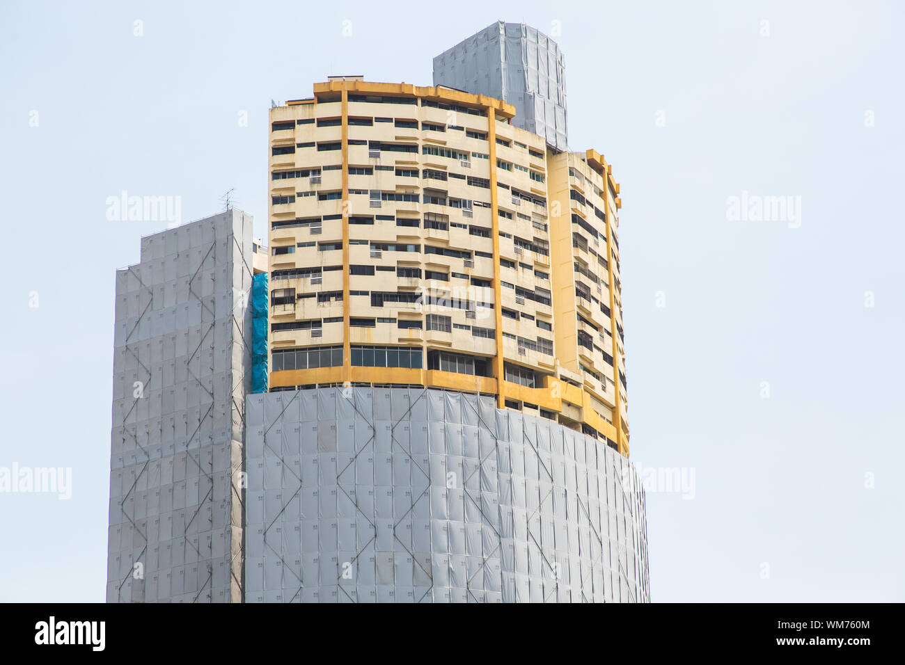 Brutalist architecture of Pearl Bank is been covered up to be demolish ...