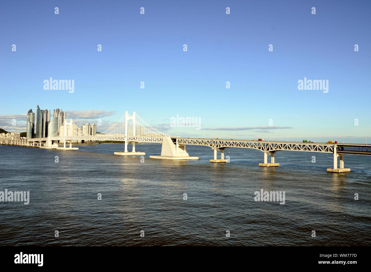 Gwangan Bridge in Busan, South Korea is the second longest in the ...