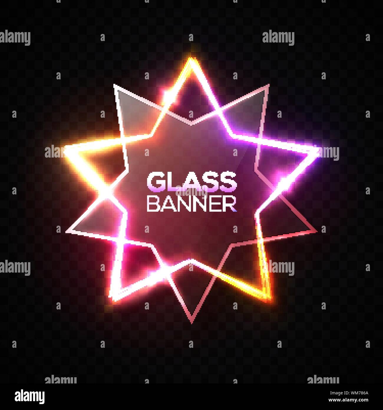 Neon star shape sign on transparent background Stock Vector Image & Art ...