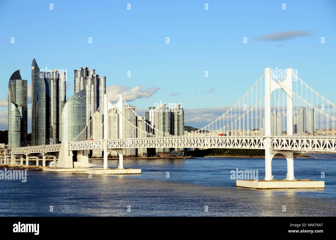 Gwangan Bridge in Busan, South Korea is the second longest in the ...