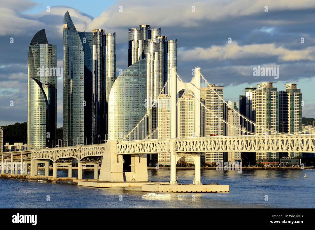 Gwangan Bridge in Busan, South Korea is the second longest in the ...