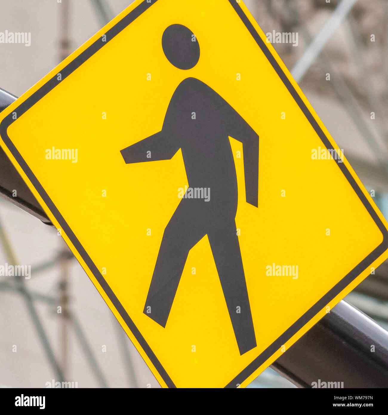 Yellow Pedestrian Crossing Sign Stock Photos & Yellow Pedestrian ...