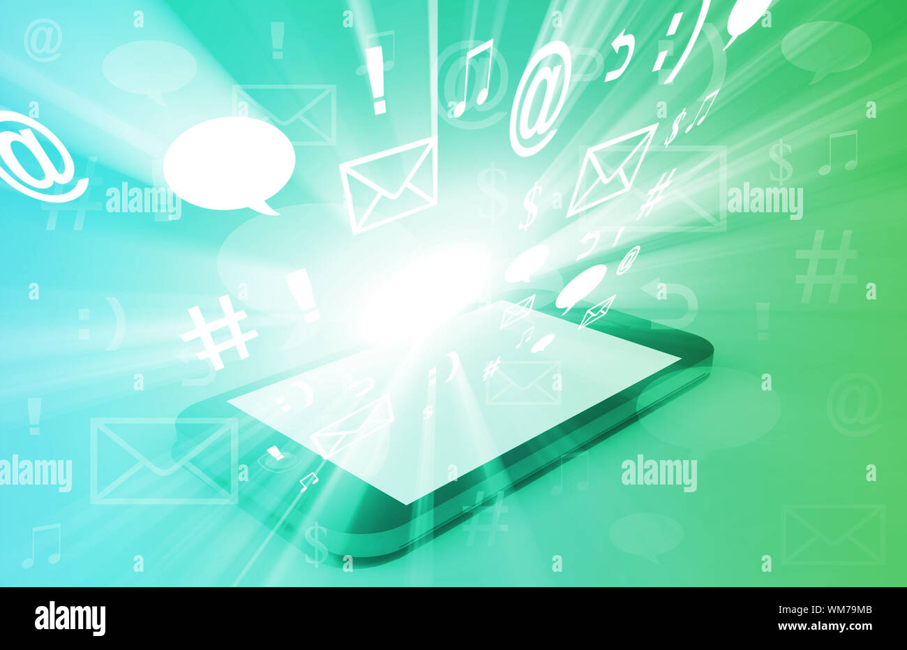 Modern Communication Technology With Mobile Phone Art Stock Photo - Alamy