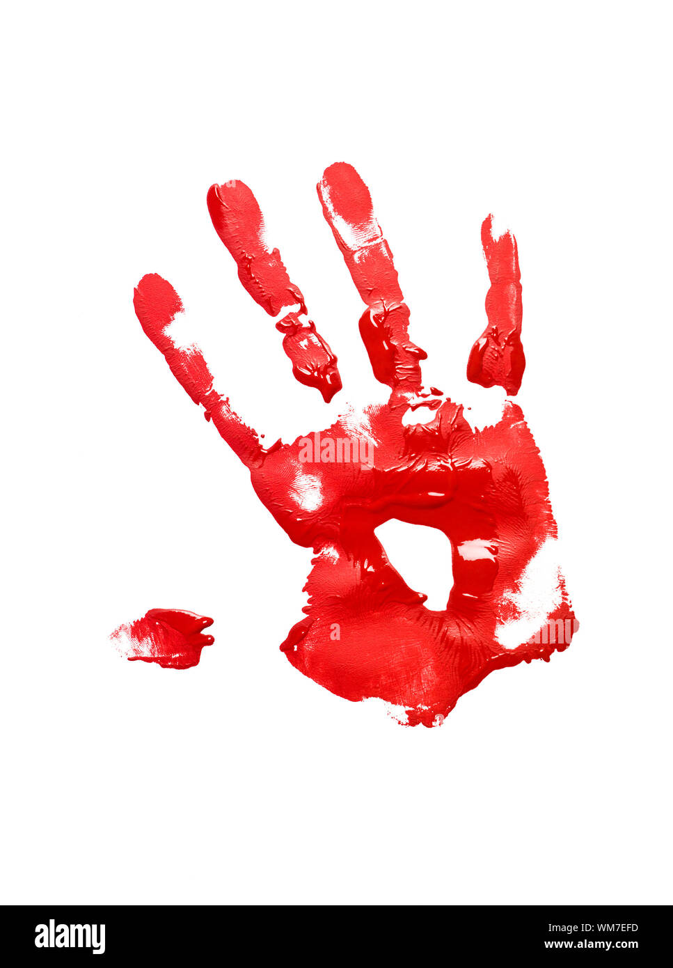 Red handprint on white Stock Photo - Alamy