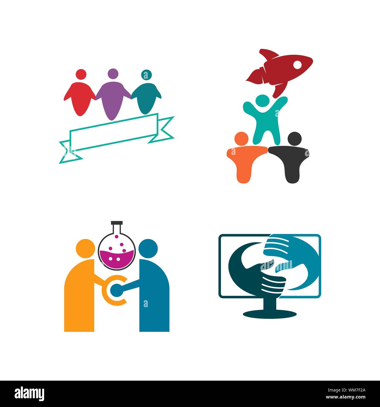 Commitment Teamwork Together Business Logo Illustration Vector Stock Vector Image & Art - Alamy