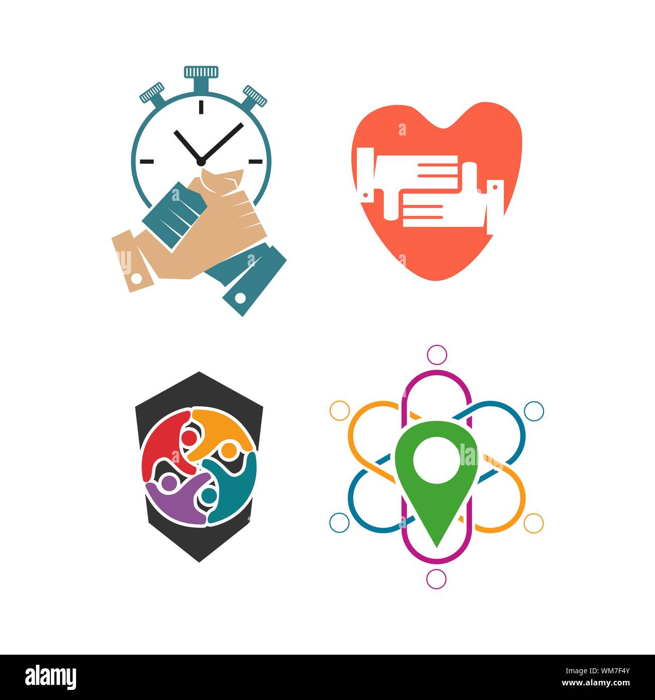 Commitment Teamwork Together Business Logo Illustration Vector Stock ...