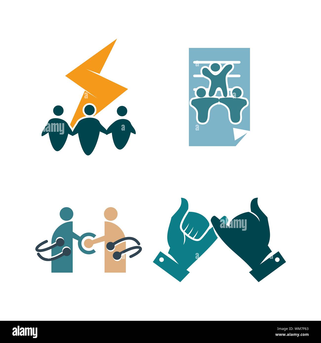 Commitment Teamwork Together Business Logo Illustration Vector Stock ...