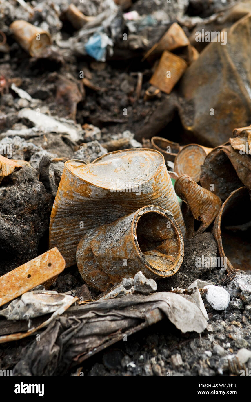 Rusty metal garbage Stock Photo - Alamy