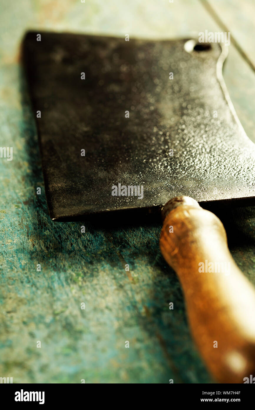 Vintage meat cleaver hi-res stock photography and images - Alamy