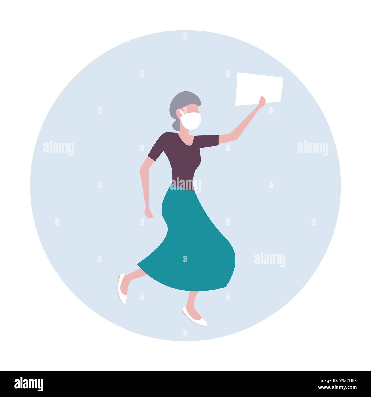 Woman holding banner demonstration Stock Vector Images - Alamy