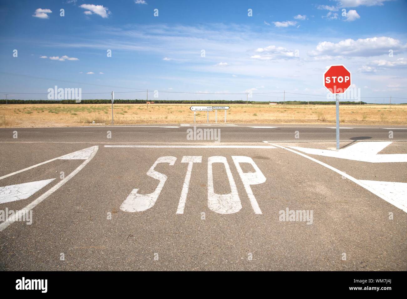 public road next to segovia city in spain Stock Photo - Alamy