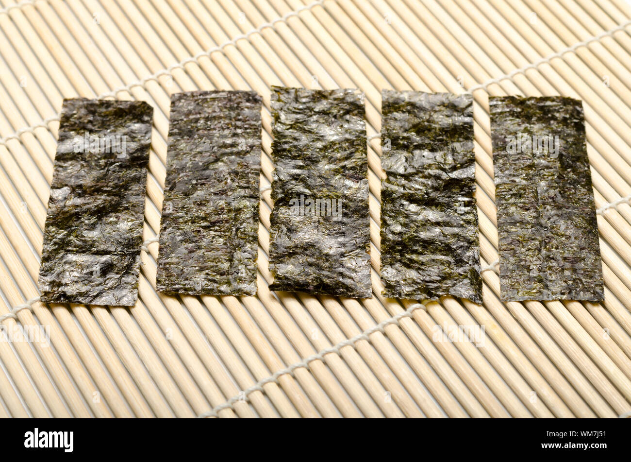dried seaweed on mat Stock Photo - Alamy