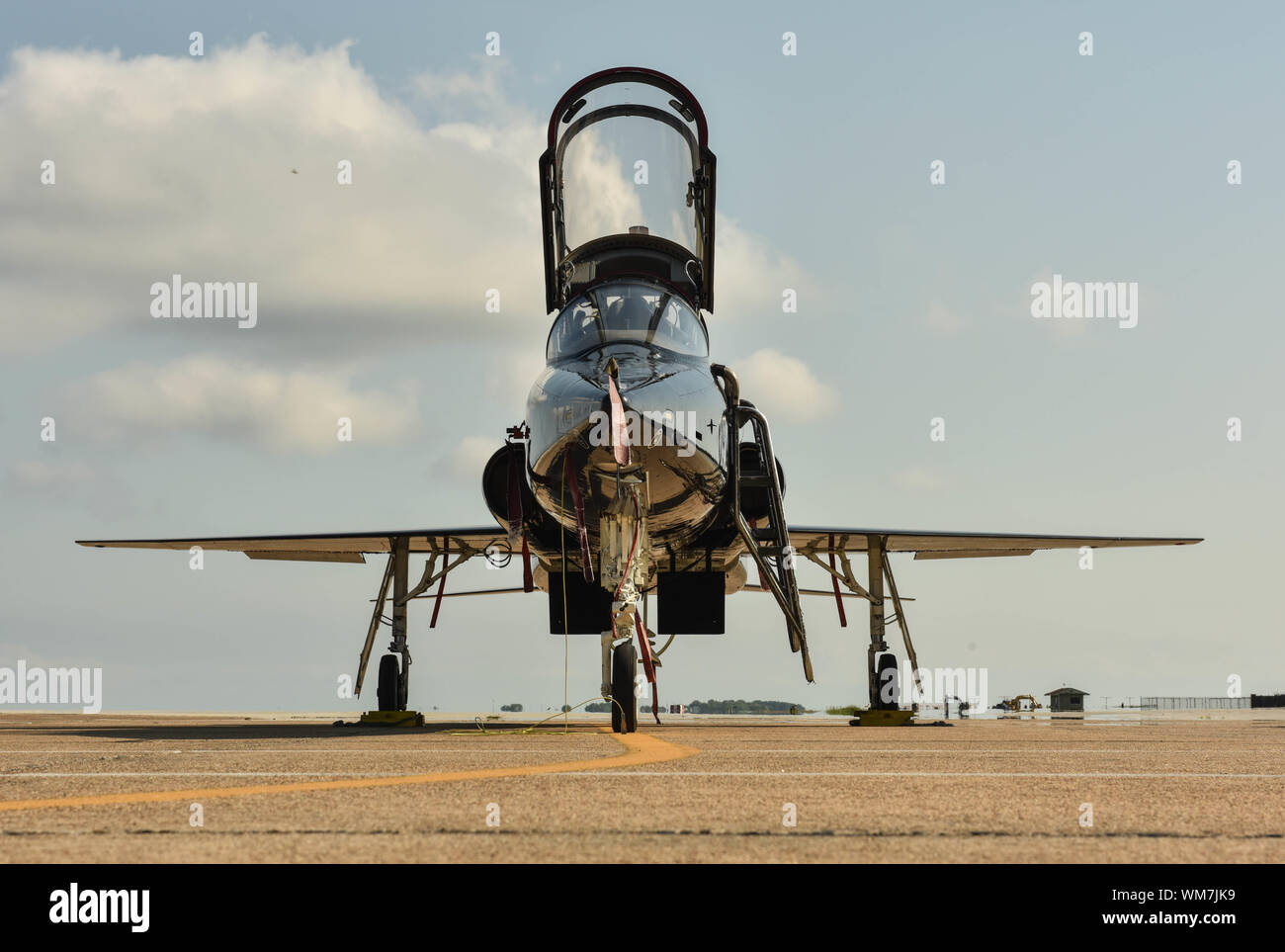 U.S. Air Force Airmen prepare a T-38 Talon for takeoff at Joint Base ...