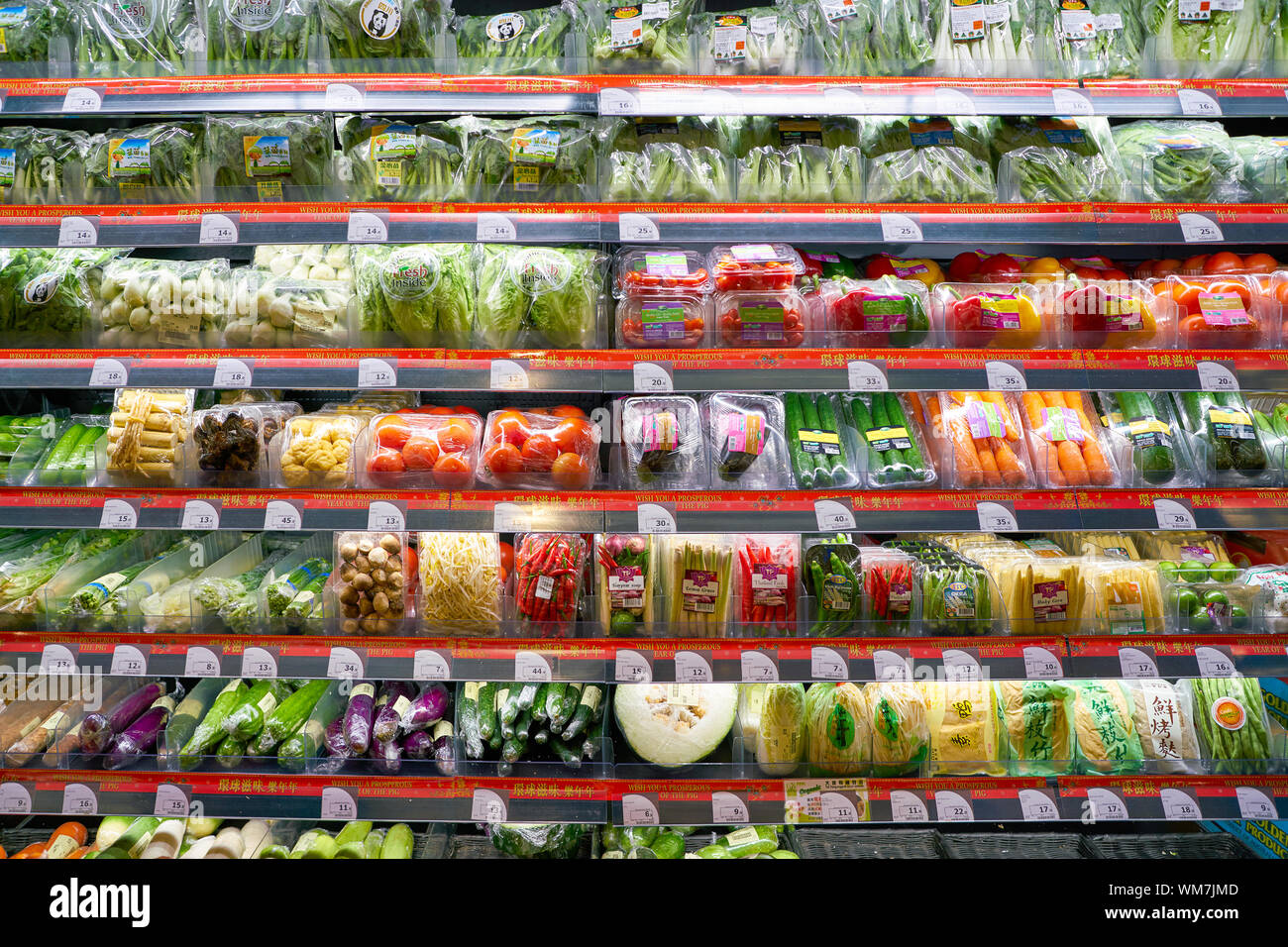 HONG KONG, CHINA - CIRCA JANUARY, 2019: produce on displya at ...