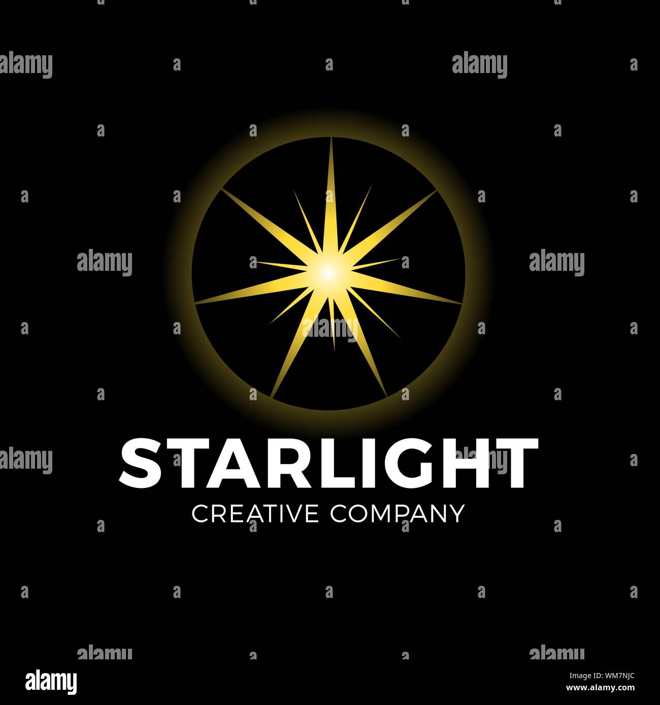 Star light in circle shape sun solar logo icon vector template Stock ...