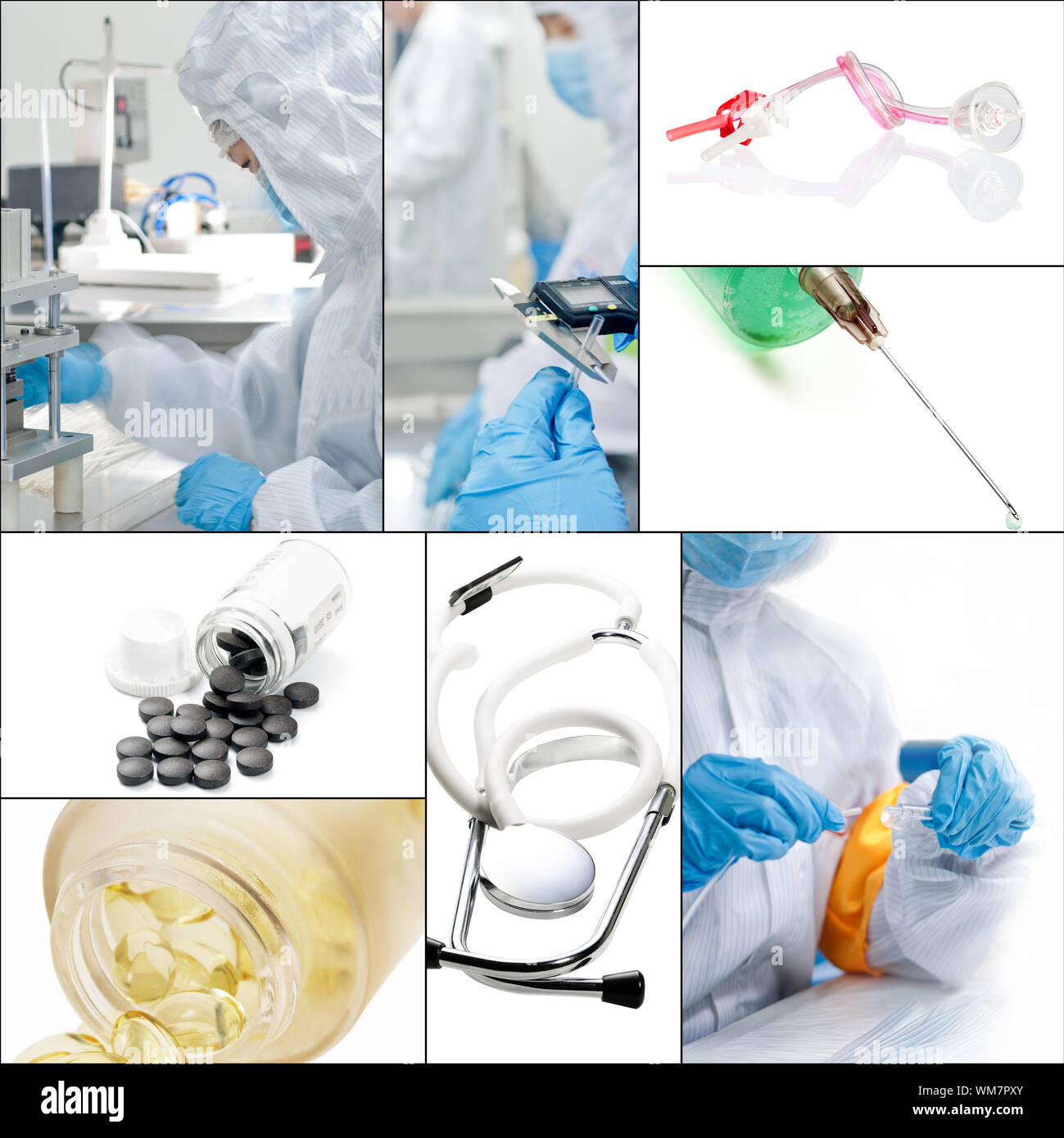 Medical collage composition mosaic nested on white frame Stock Photo ...