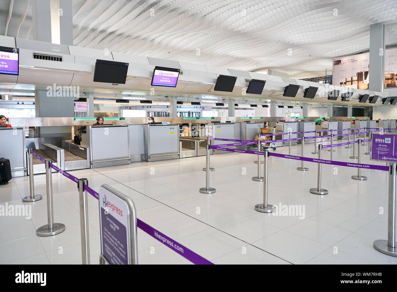 HONG KONG, CHINA - CIRCA JANUARY, 2019: HK Express check in area in ...