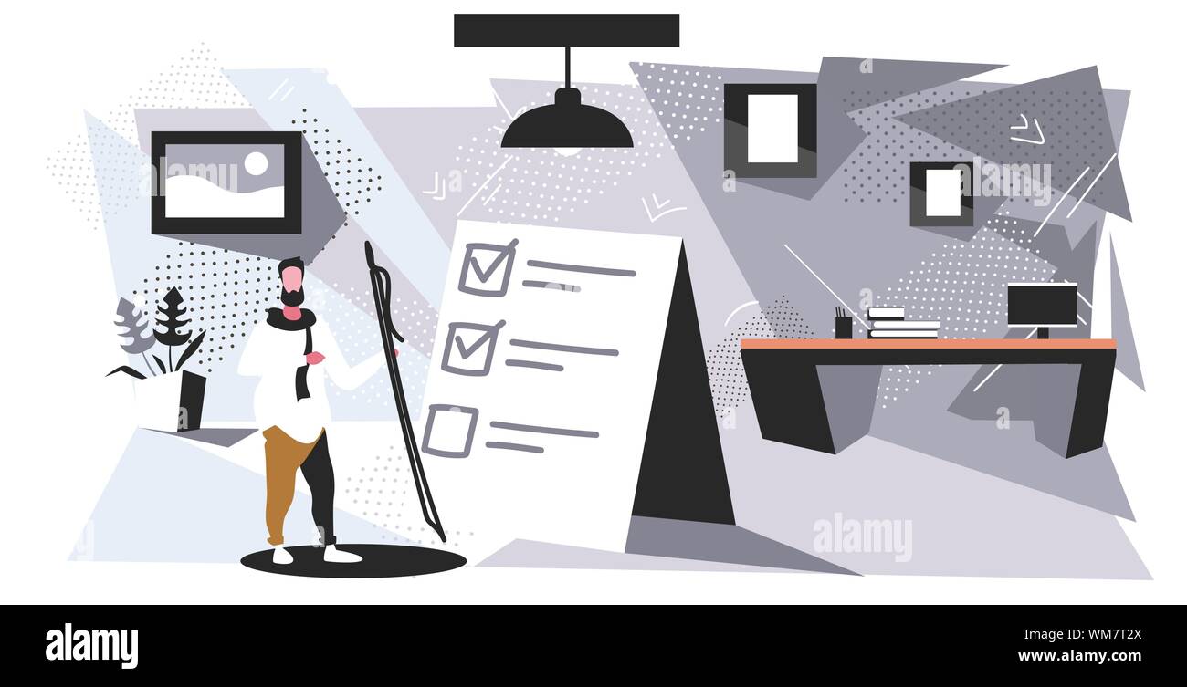 man holding pen performing tasks businessman completed checklist task ...