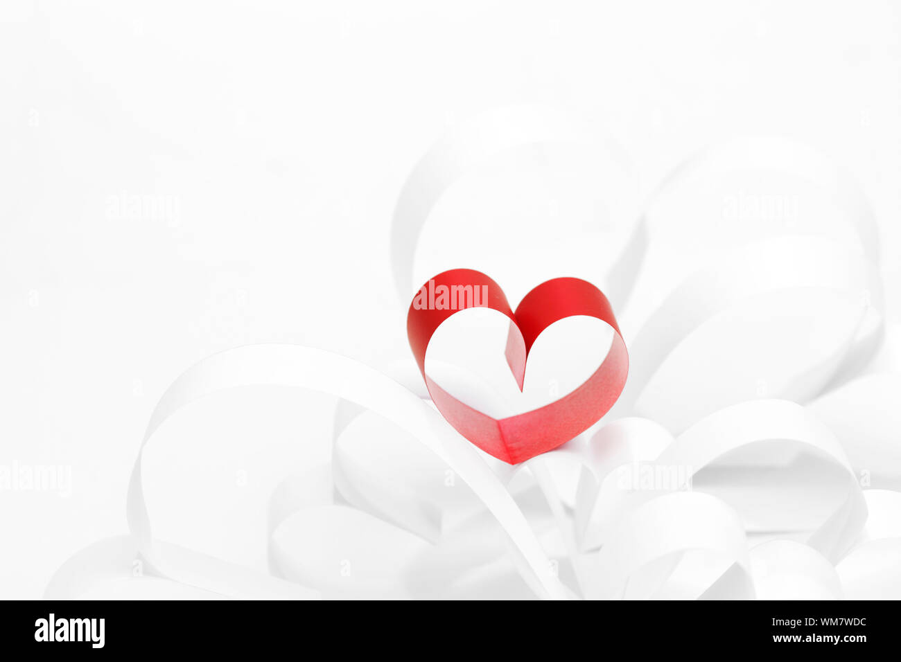 Red and white paper hearts composition, Valentines day concept Stock ...