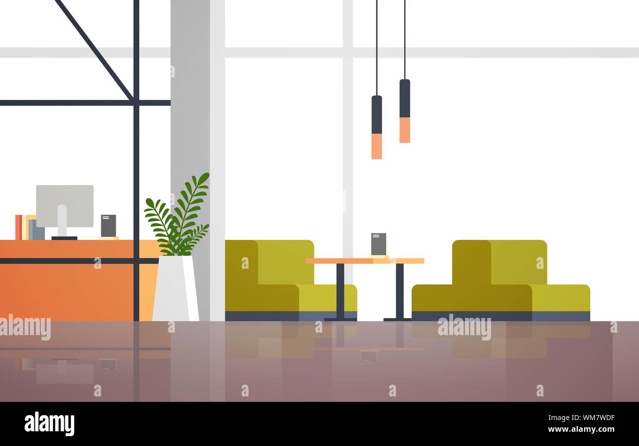 modern cafe interior empty no people restaurant cafeteria design flat ...