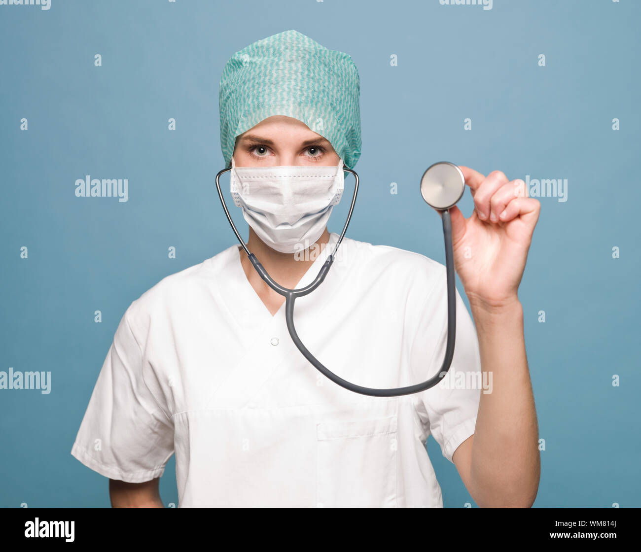 Nurse with a stethoscope Stock Photo - Alamy