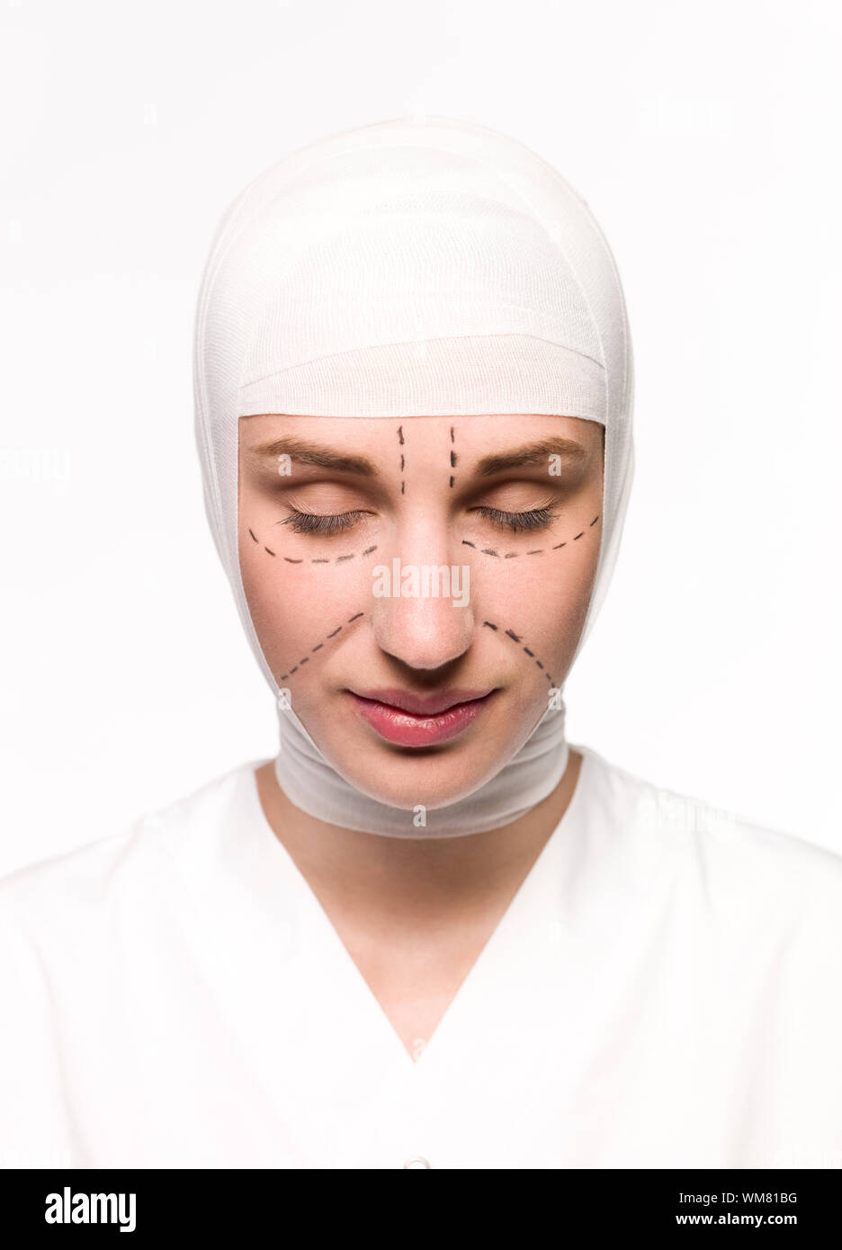 Woman prepared for a plastic surgery Stock Photo - Alamy