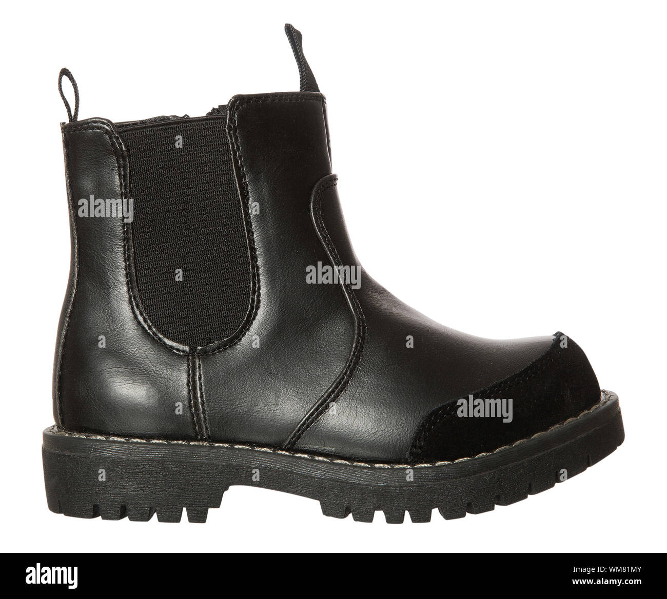 Black boot isolated on white background Stock Photo - Alamy
