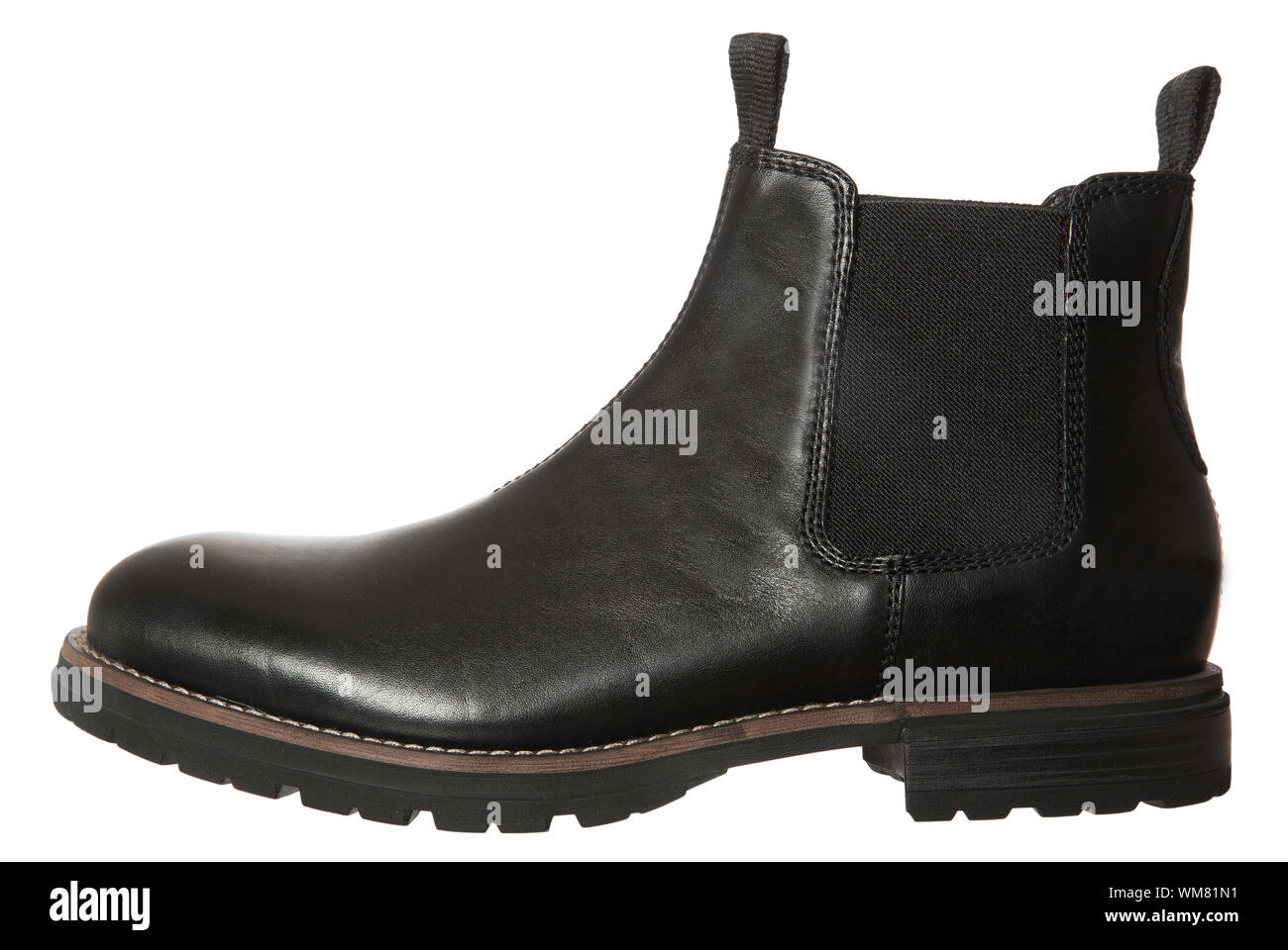 Black boot isolated on white background Stock Photo - Alamy